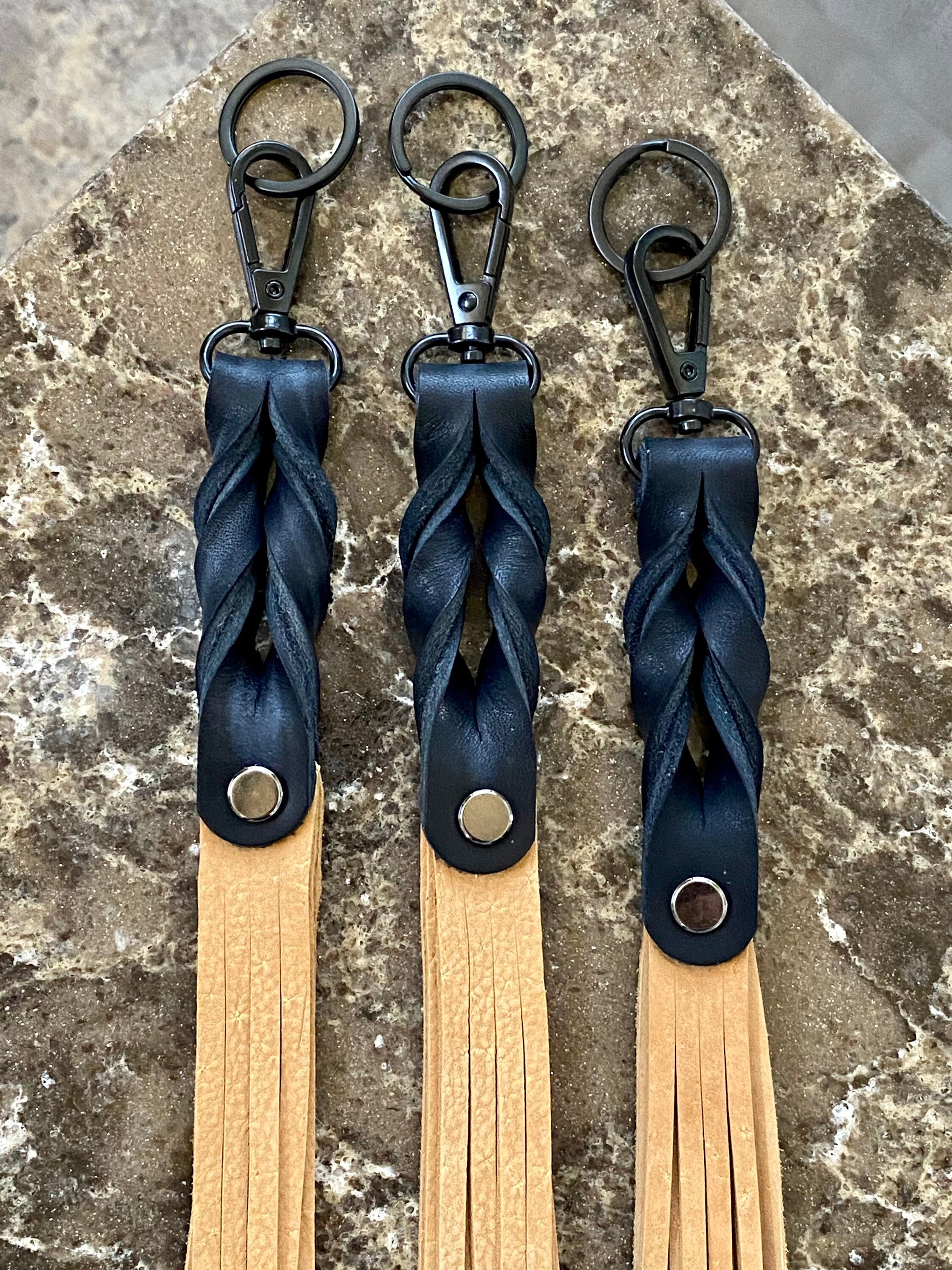 Leather Twisted Ribbons With Tan White Tail Deer Suede Fringe. - Etsy