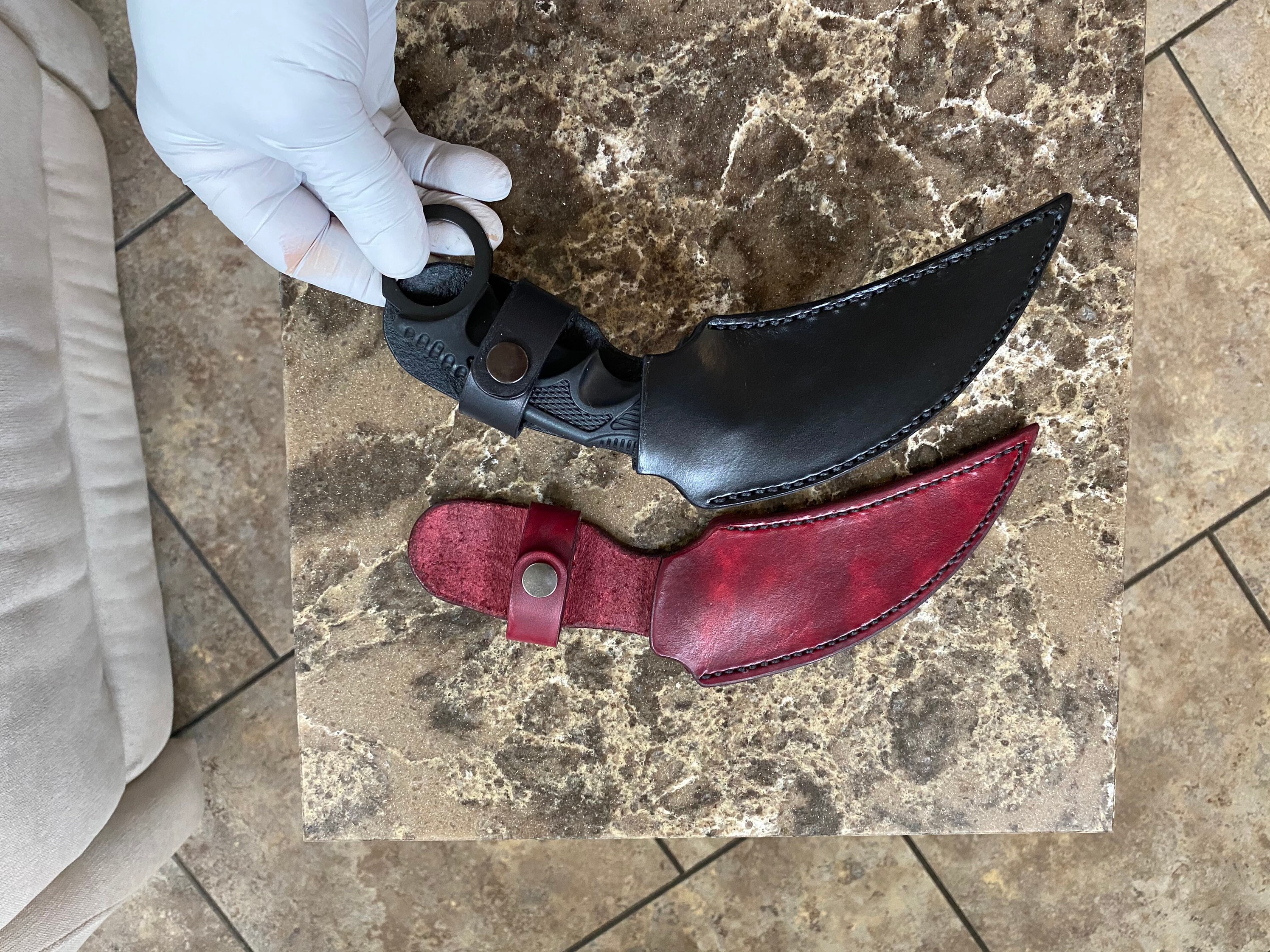 Tactical Knife Sheath Built for Karambit Knife Using Full Grain Leather ...