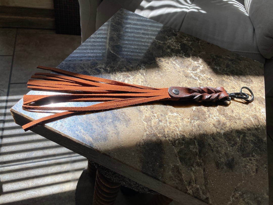 Leather Twisted Ribbons Keychain With Suede Fringe. - Etsy