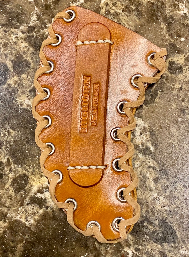 Leather Sheath for Karambit Style Knife. the Tribal is a BIGHORN ...