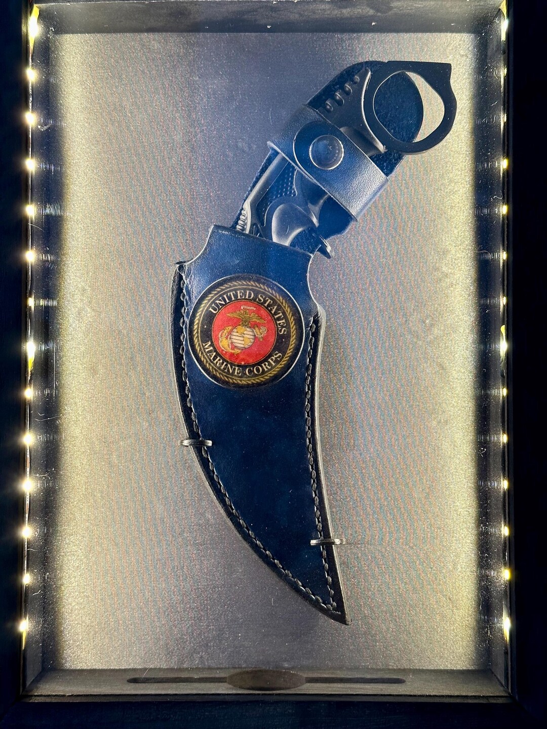 Royal Blue Leather Sheath for Karambit Style Knife. USMC Service Sheath. - Etsy