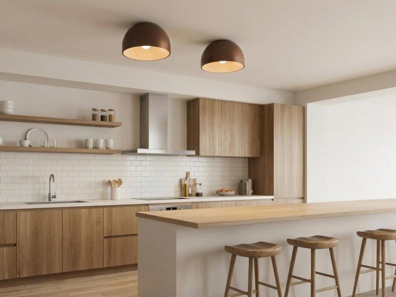 Ceiling Light, Ceramic Flush Mount Ceiling Light, Low Profile Lighting ...