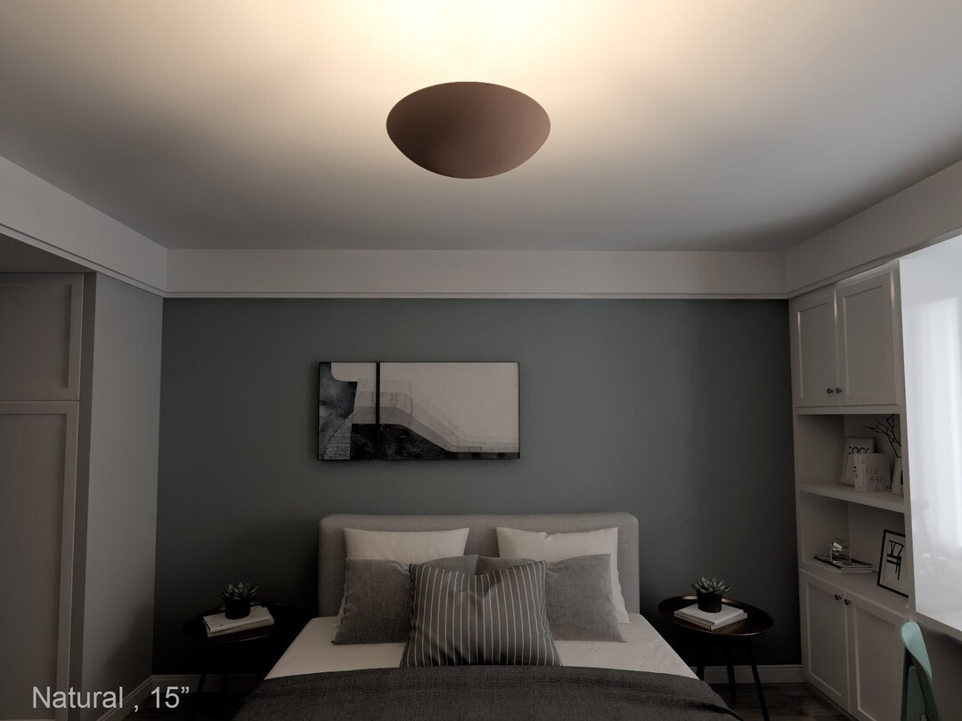 Contemporary Eclipse Ceramic Ceiling Light, Clean Low Profile Ambient ...