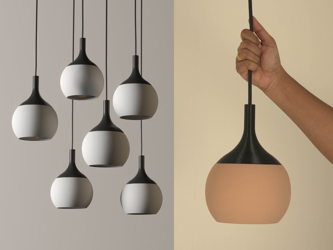 Handmade Ceramic Pendant Light, Modern Chandelier Naaya SPHERE POD - Etsy