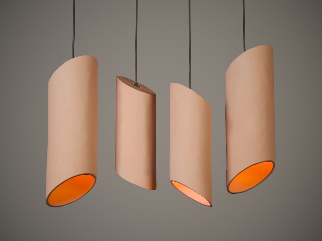 Minimal Wabi-sabi Ceramic Pendant, Modern Hanging Light, Hardwired ...