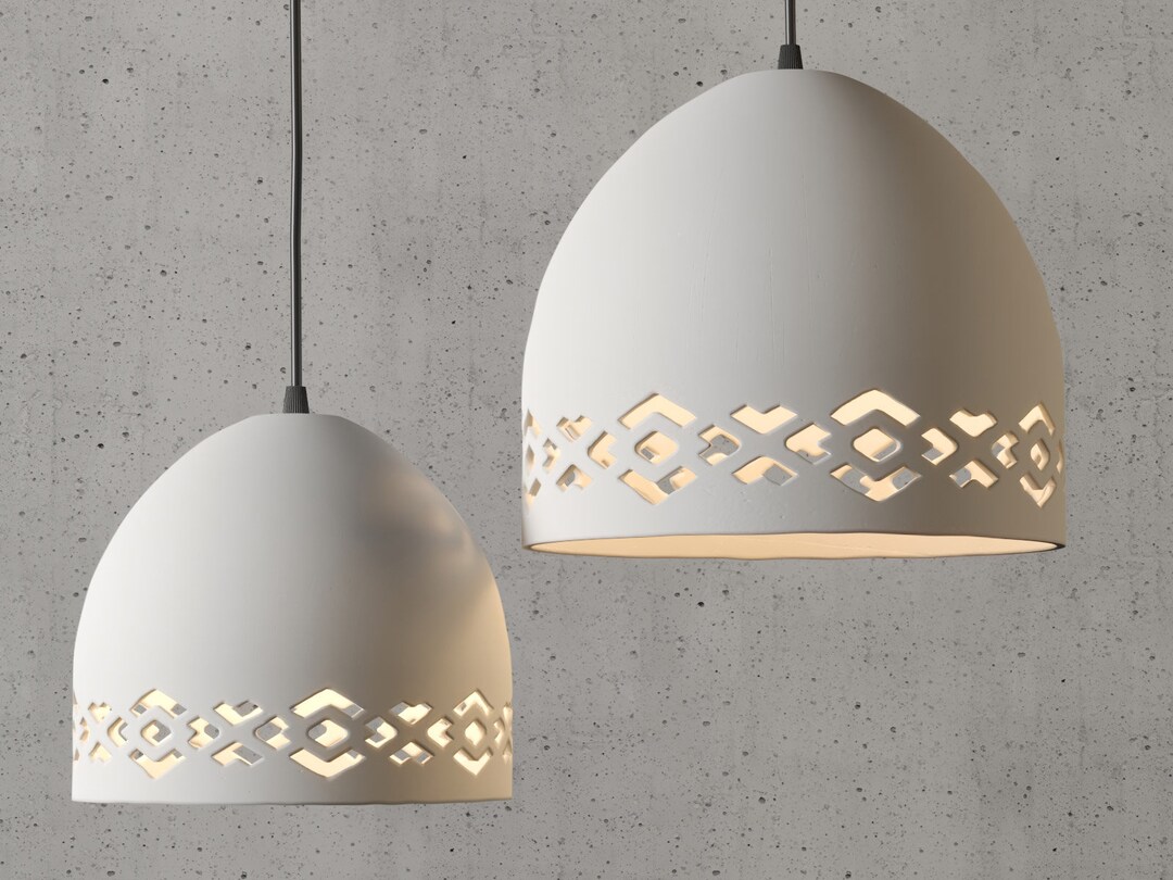 Handmade Clay Pendant Light, Modern Ceramic Light Fixture -naaya LACEY ...
