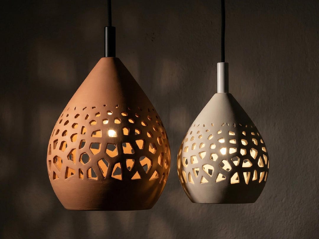 Clay Pendant Light, Plug in Pendant Light Fixture, Designer Home Decor ...