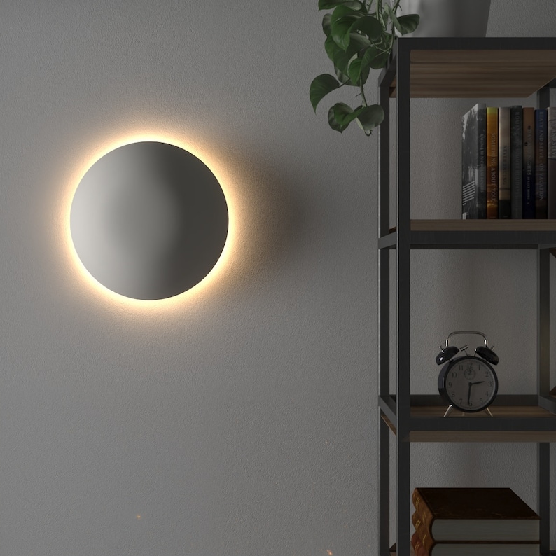 Handmade Ceramic Wall Decor, Modern Sconce Light, Ambient Eclipse ...