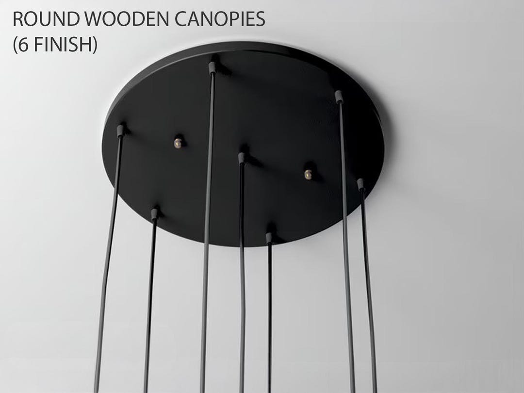 Wooden Multiport Canopy for Pendant Lights, Customizable Lamp Clusters ...