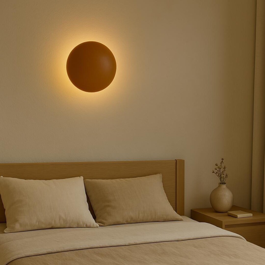 Modern Eclipse Ceramic Wall Light, Soft Japandi Interior Accent – Naaya ...