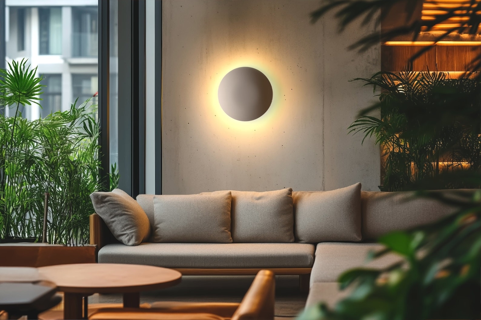 Handmade Ceramic Wall Decor, Modern Sconce Light, Ambient Eclipse ...