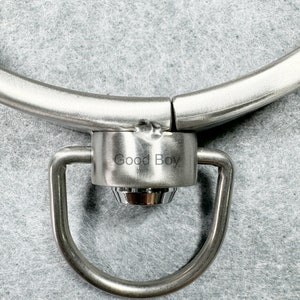 Handmade Stainless Steel Locking Neck Collar Ring Hinged Day Owned Lock ...