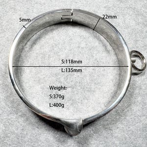 Silver Stainless Steel Locking Neck Collar Ring Hinged Day Owned Lock ...
