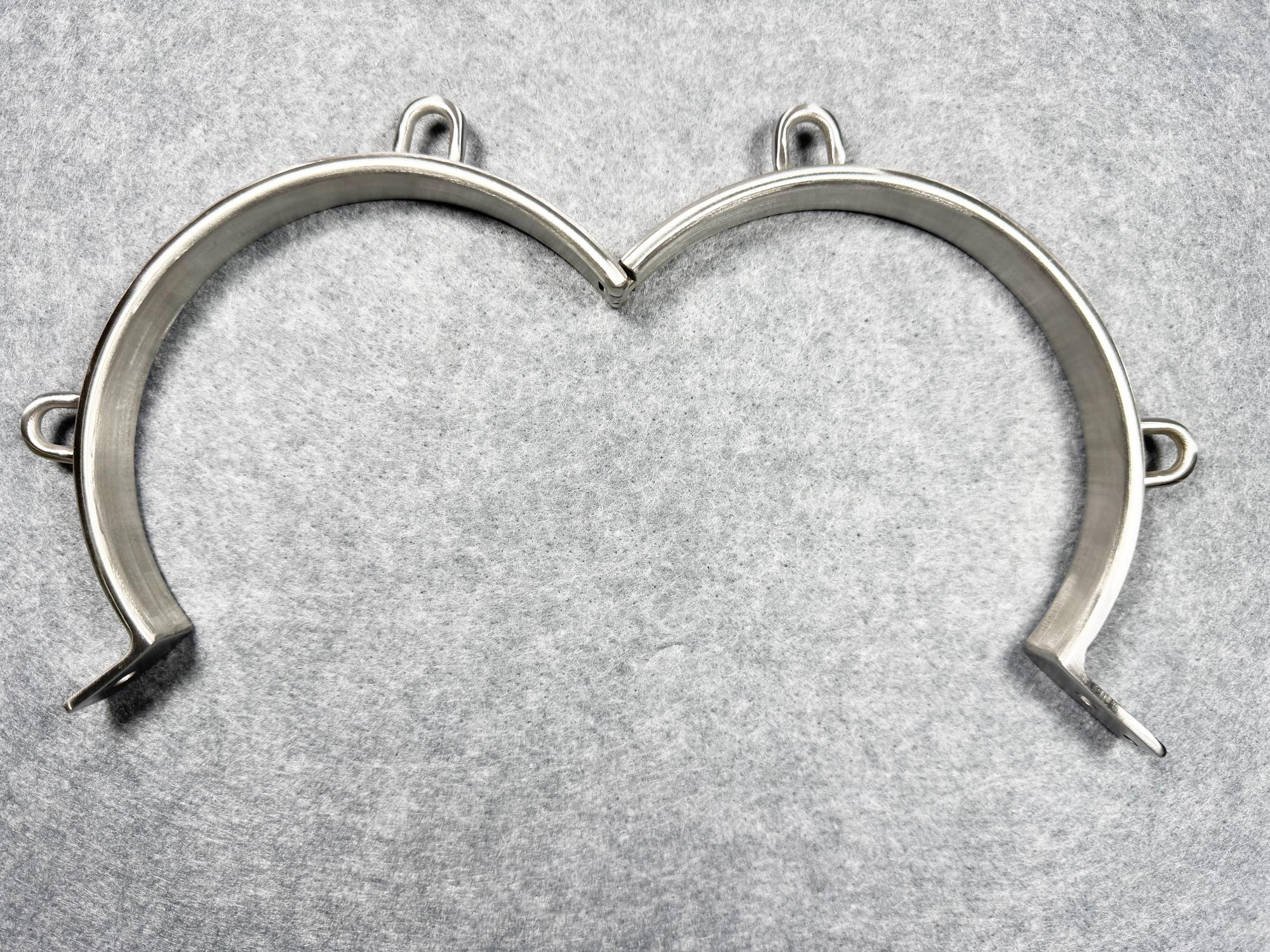 Handmade Stainless Steel Locking Neck Collar: Hinged, Four-eared, Day ...