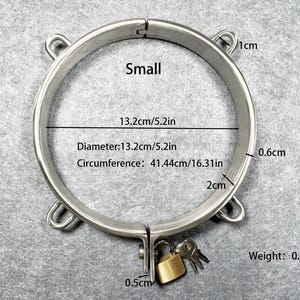 Handmade Stainless Steel Locking Neck Collar: Hinged, Four-eared, Day ...