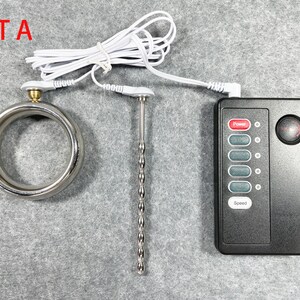 Electric Shock E Stim Kit Penis Ring Bands and Bipolar Butt Plug ...