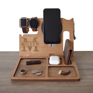 Wireless Phone Charger Docking Station, Desk Organizer, Qi Charge Pad ...