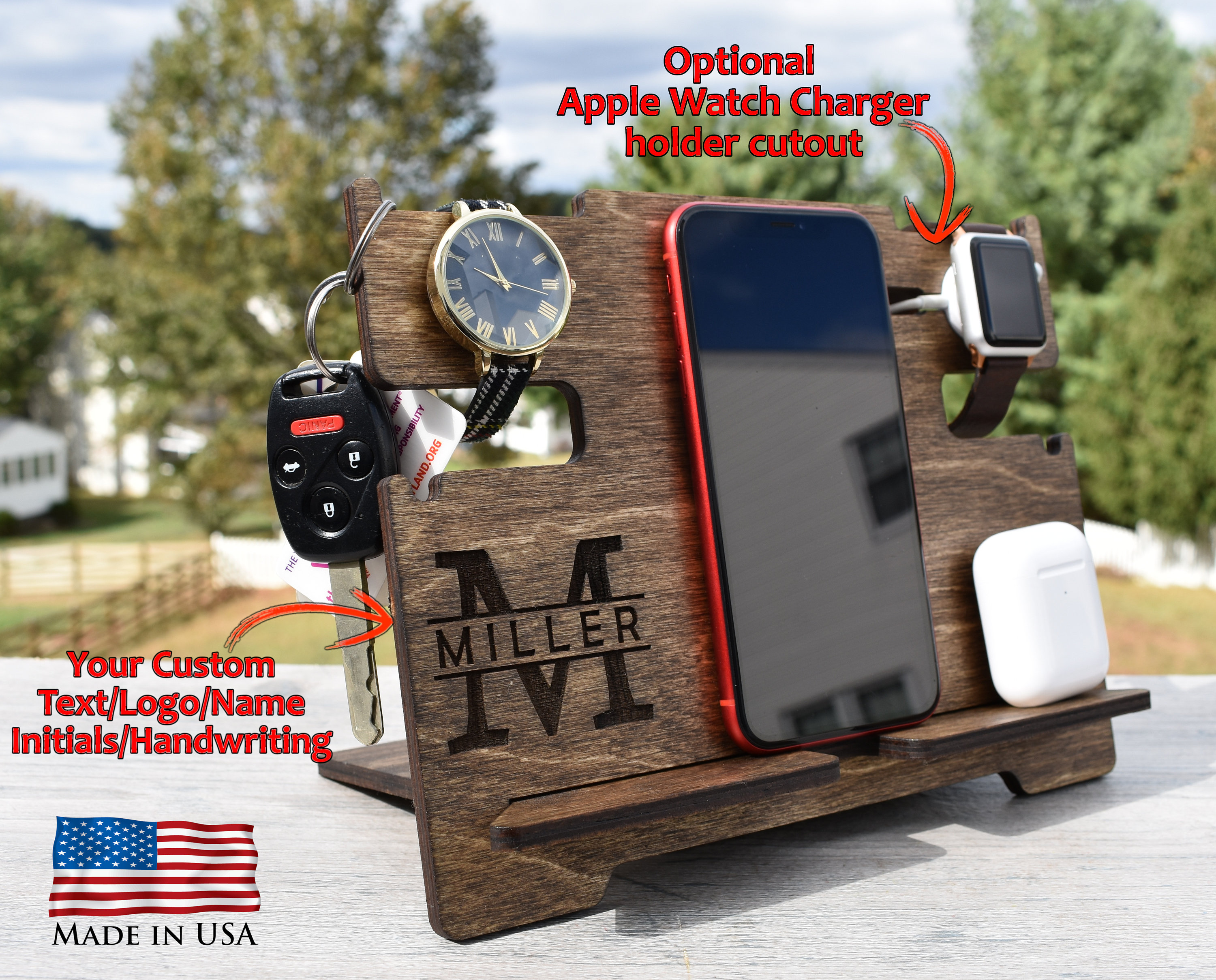 Wooden Docking Station, Unique Holiday Gift, Christmas, New Year ...