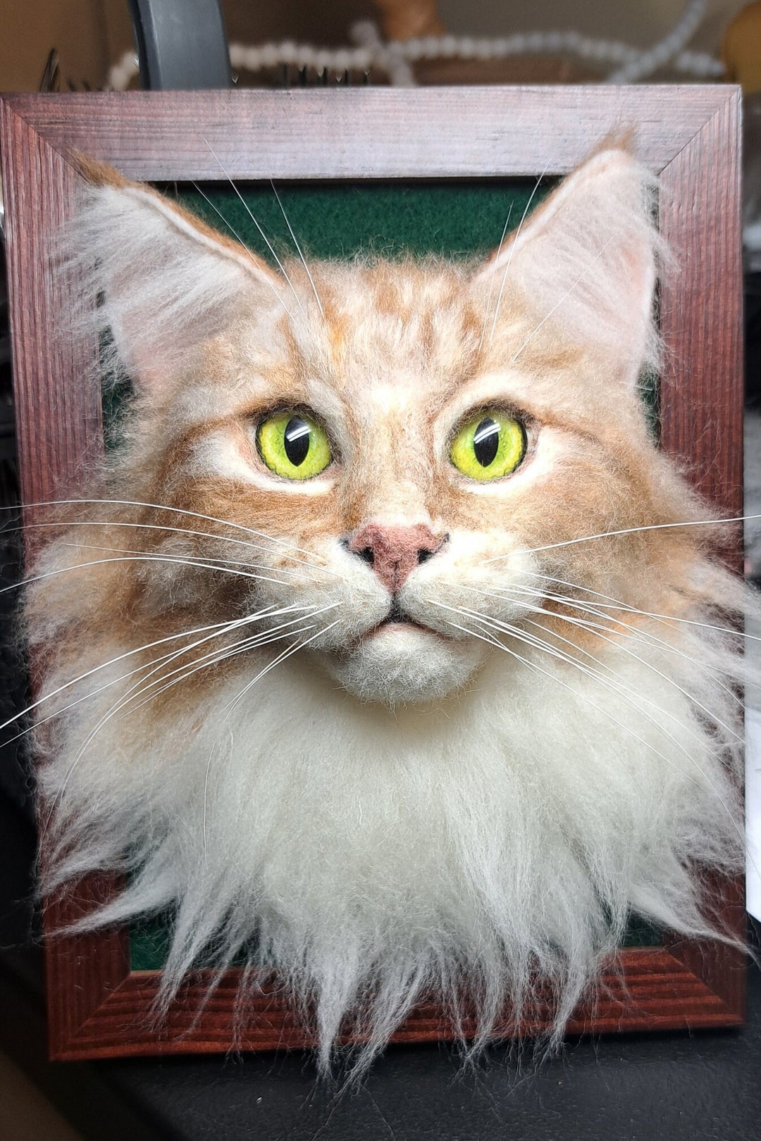 A Portrait of a Kitten Handmade From Worsted Wool. Lifelike Looking ...