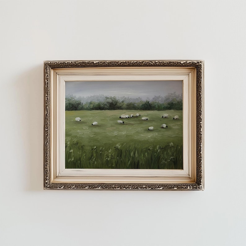 Sheep Original Oil Painting Art Print Sheep Wall Art Lamb Painting ...