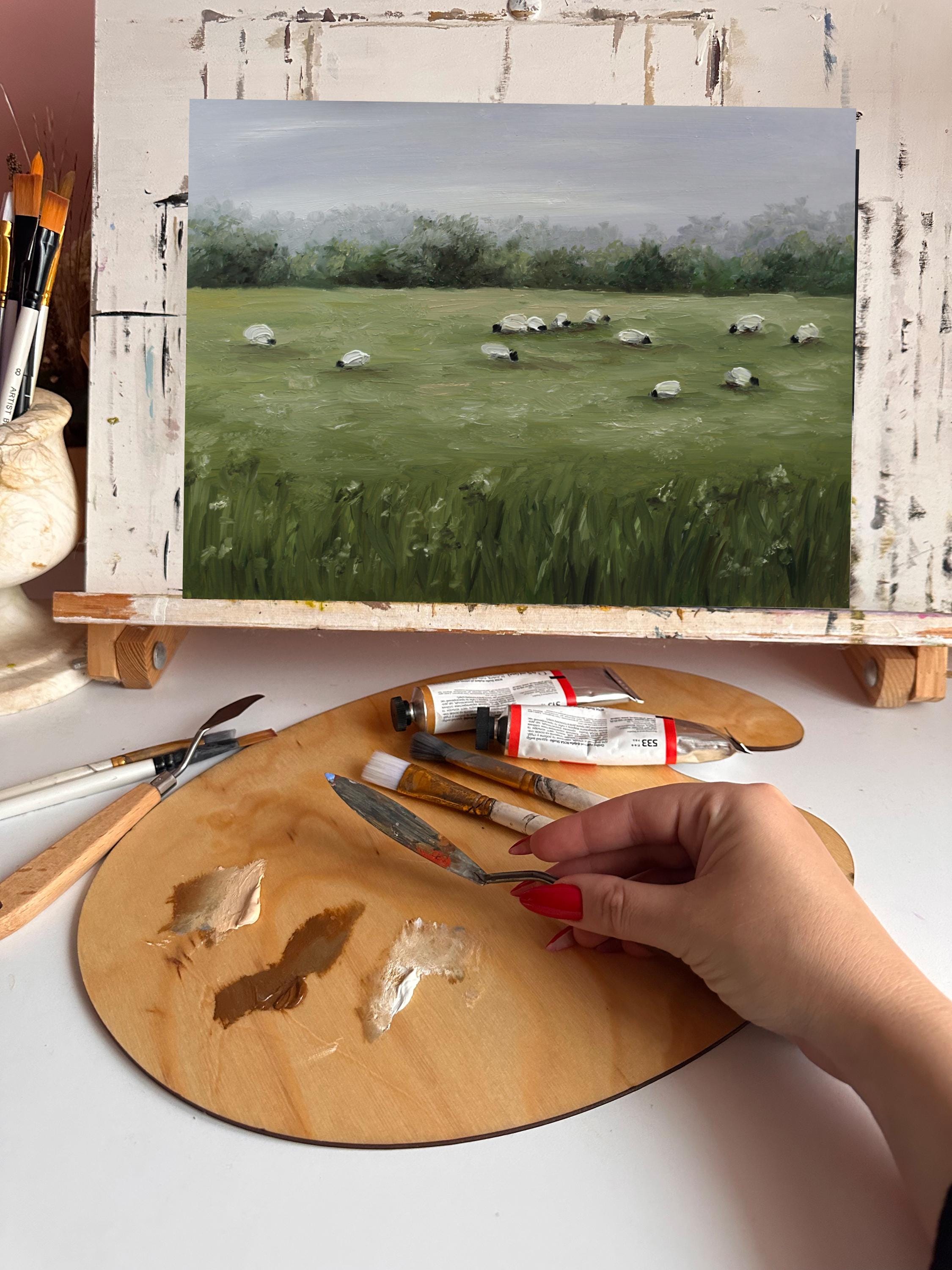 Sheep Original Oil Painting Art Print Sheep Wall Art Lamb Painting ...