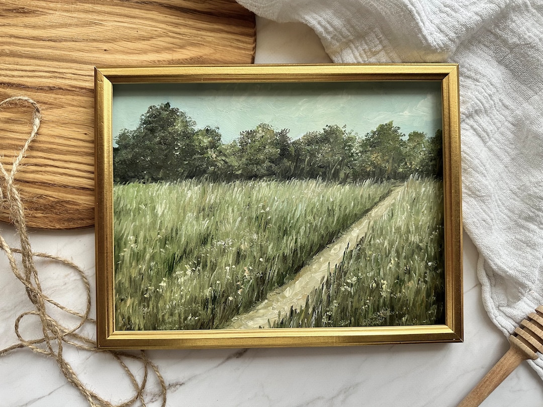 Country Road Art Print. Mountain Forest Painting: Original Oil Artwork ...