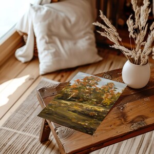 Falll Autumn Landscape Print From Original Oil Painting Forest Oak Tree ...