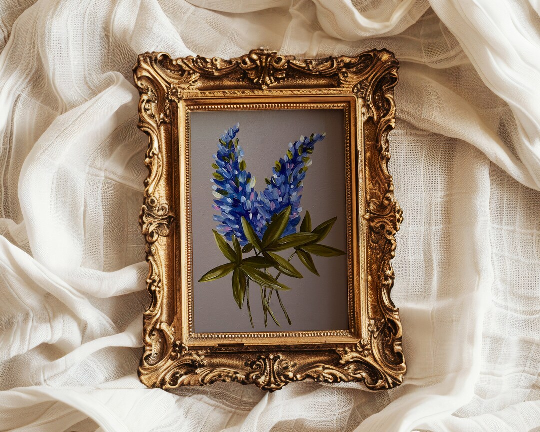 Original Oil Painting Bluebonnets Flowers Art Painting Floral Artwork ...