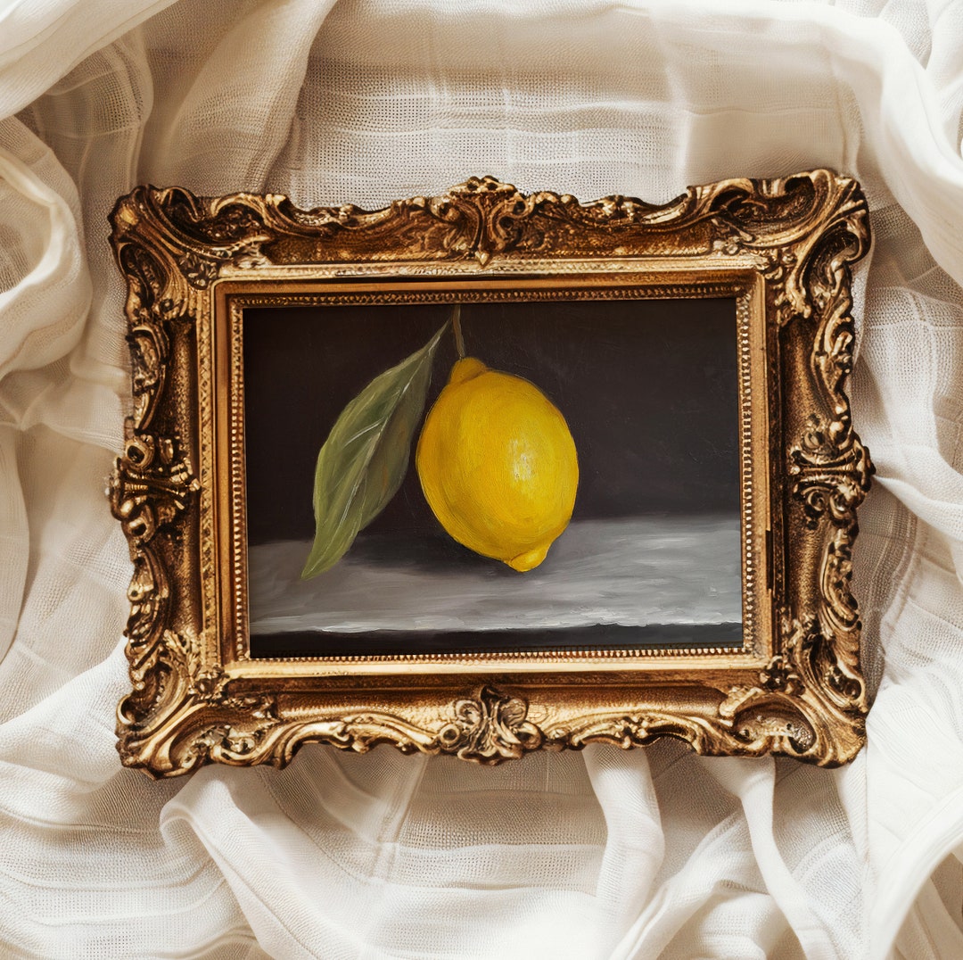 Moody Lemon Art Print Lemon Artwork Lemon Art Print Fruit Lemon Art ...