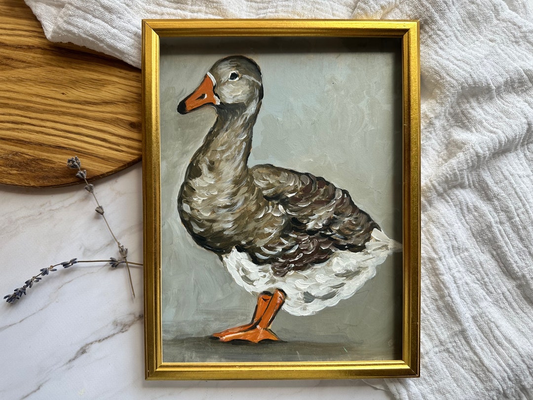 Duck Art Original Oil Painting Goose Art Duck Wall Art Wild Goose ...