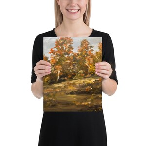 Falll Autumn Landscape Print From Original Oil Painting Forest Oak Tree ...