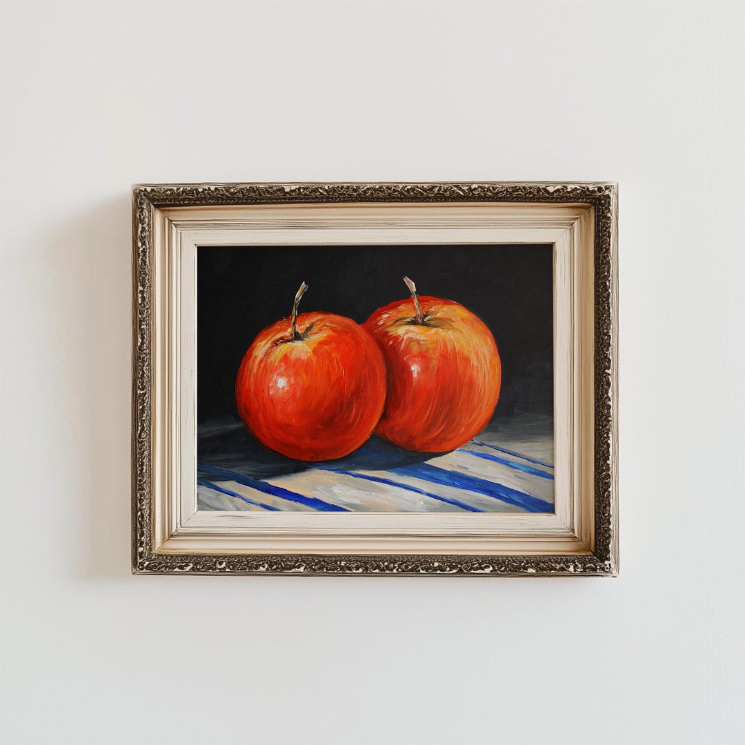 Apples Original Oil Painting Print Still Life Apples Wall Art Small Oil ...