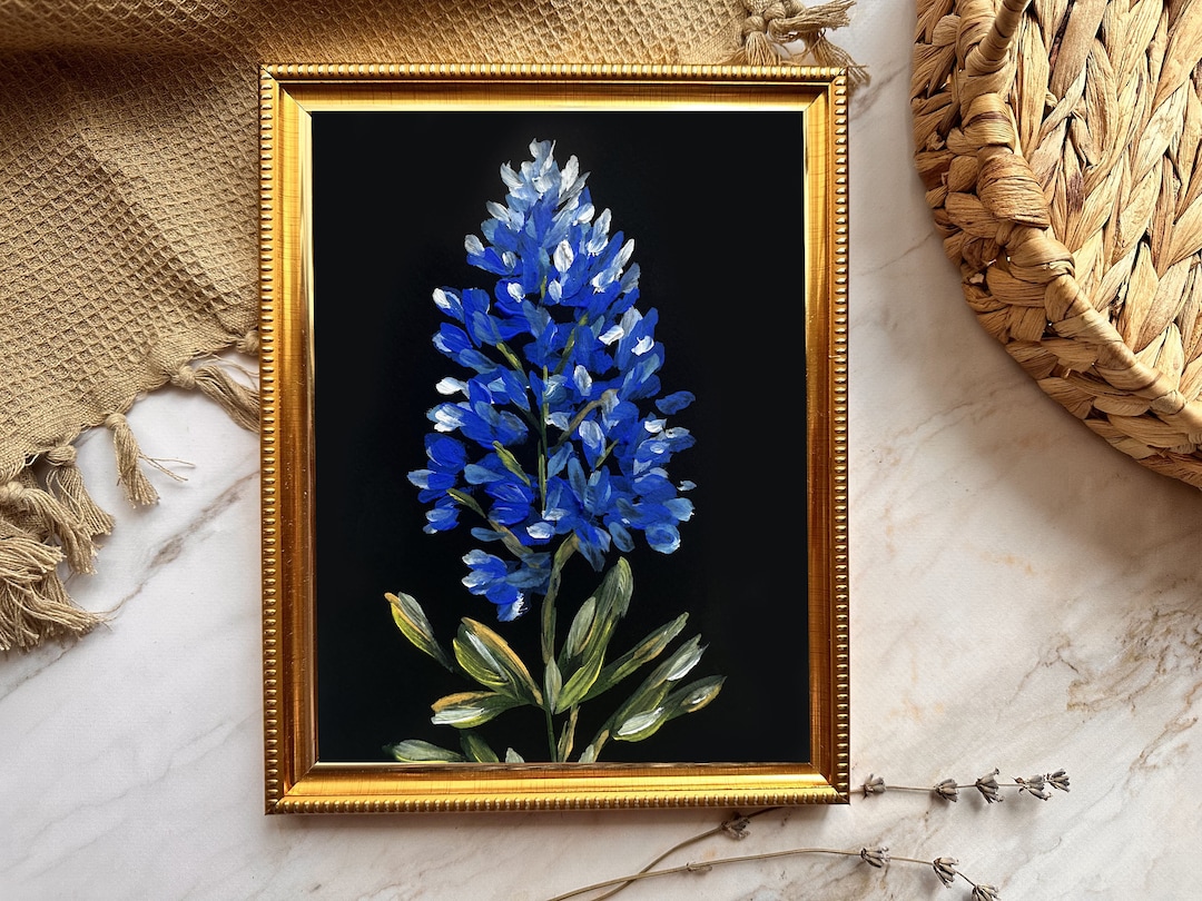 Bluebonnet Print Painting Original Texas Painting Oil Original Art ...