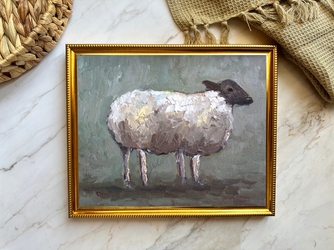 Sheep Painting Print Original Oil Painting Sheep Wall Art Farm Animal ...