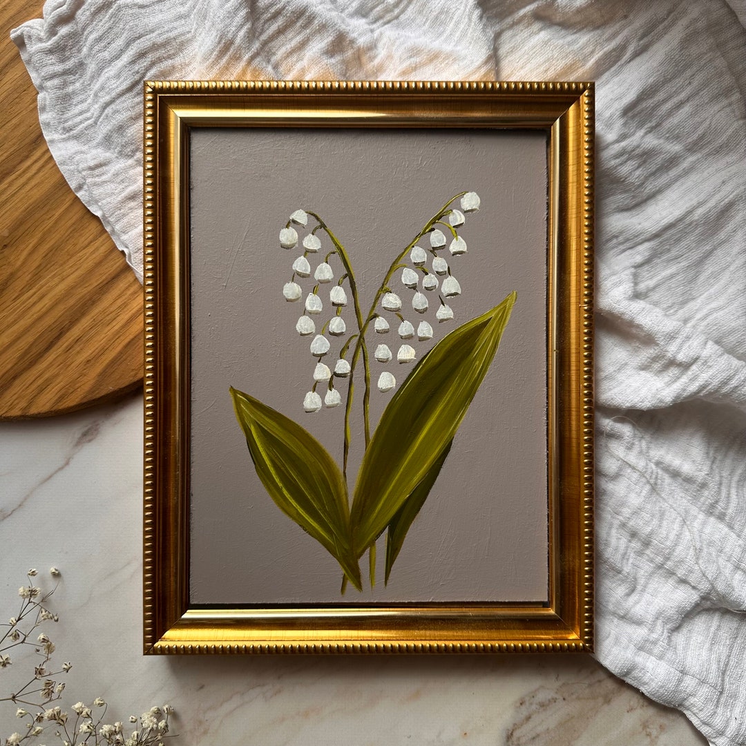 Lily of the Valley Art Oil Painting Original Farmhouse Wall Art Rustic ...