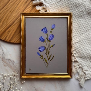 Original Oil Painting Blue Bells Art Bluebells Painting Floral Artwork ...