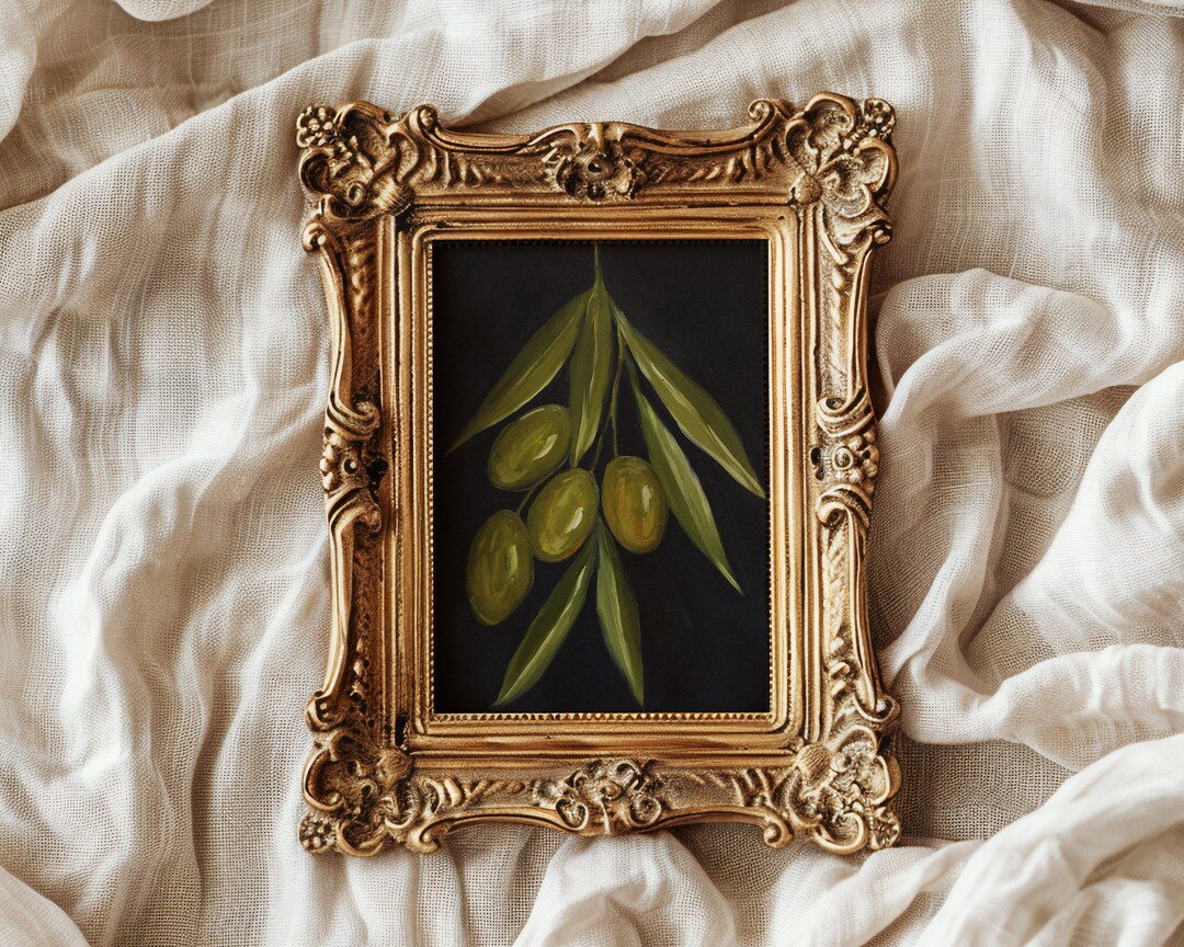 Olive Tree Oil Painting Art Print Olives Branch Original Still Life ...