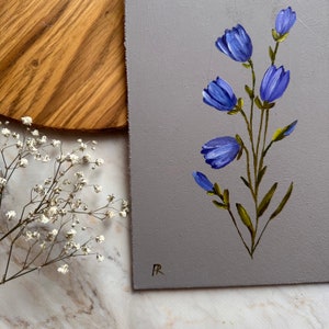 Original Oil Painting Blue Bells Art Bluebells Painting Floral Artwork ...