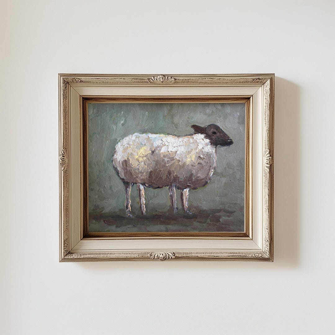 Sheep Original Oil Painting Art Print Sheep Wall Art Farm Animal ...