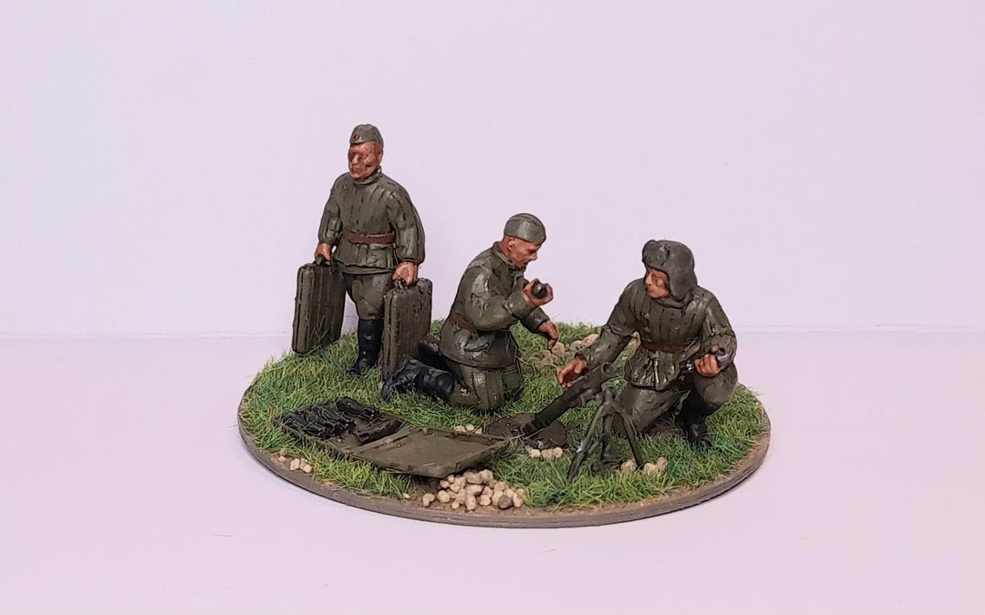 WW2 Soviet 50mm Mortar Team-pre Painted-28mm-bolt Action - Etsy