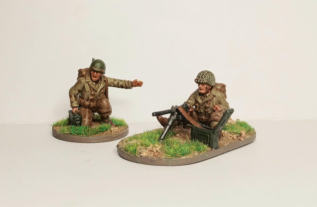 WW2 US Browning Cal 30 Machine Gun Team-hand Painted_28mm_bolt Action ...