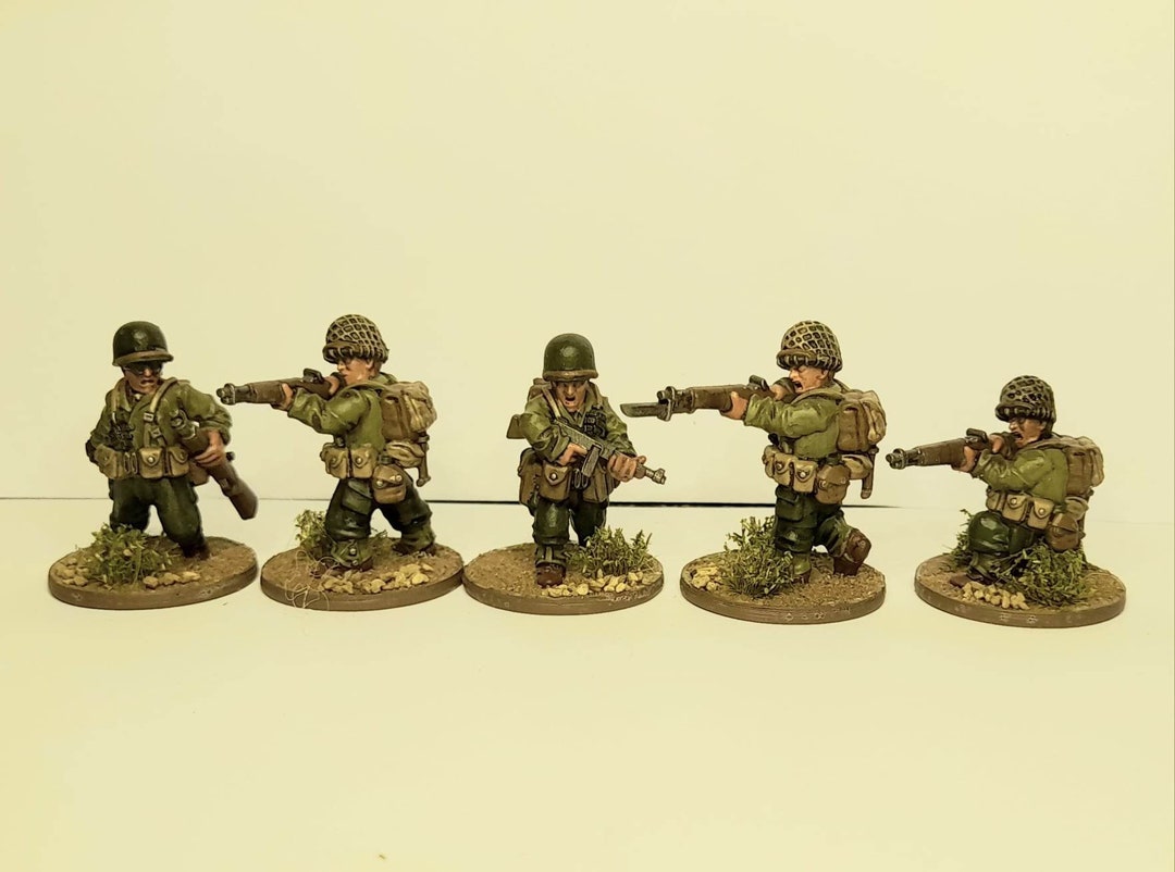 WW2 US Rifle Squad With NCO - PUS 001 - Pre Painted - 28mm - Bolt ...