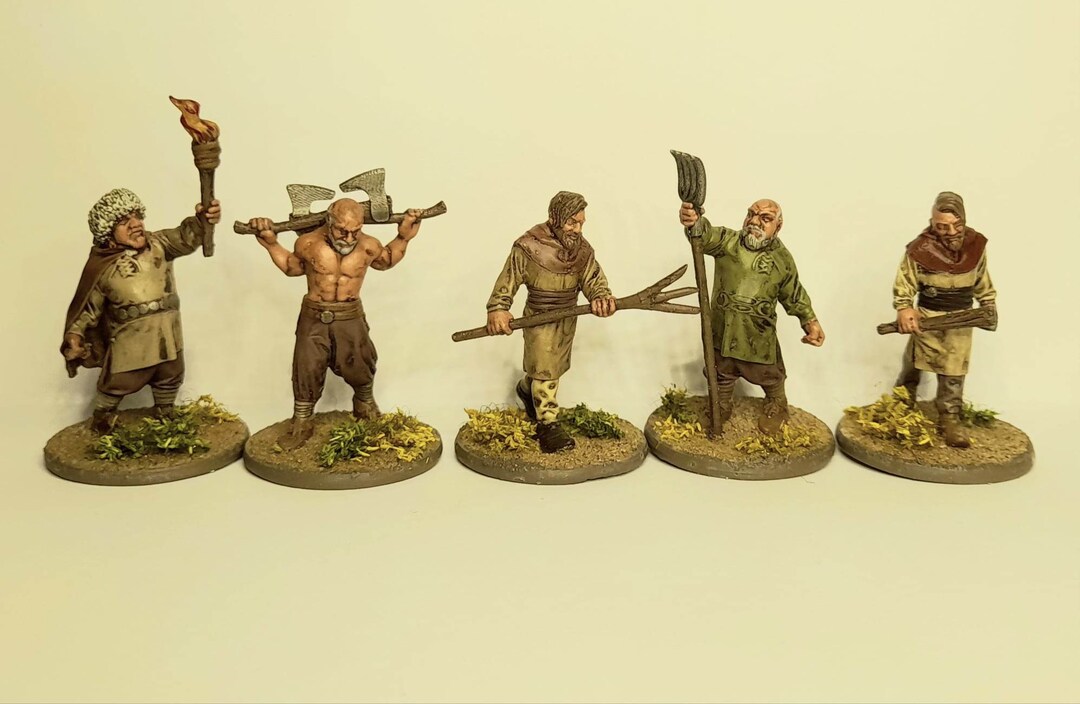 Villagers Male X 5 - Prepainted Resin 28mm for Tabletop Gaming, Dnd - Etsy