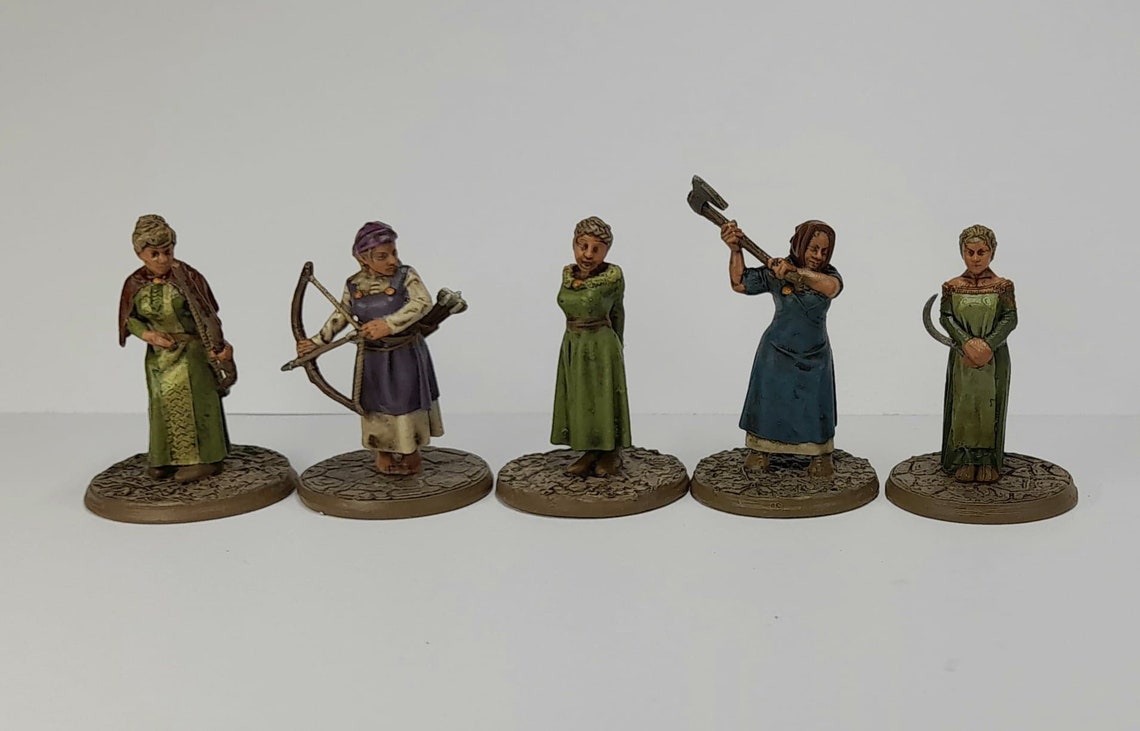Villagers Female X 5 Prepainted 28mm for Tabletop Role - Etsy
