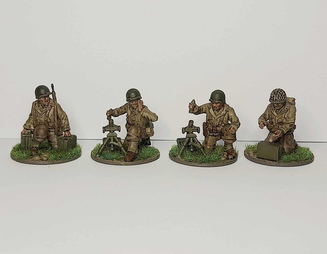 WW2 US 60mm Mortar Teams-hand Painted_28mm_bolt Action - Etsy