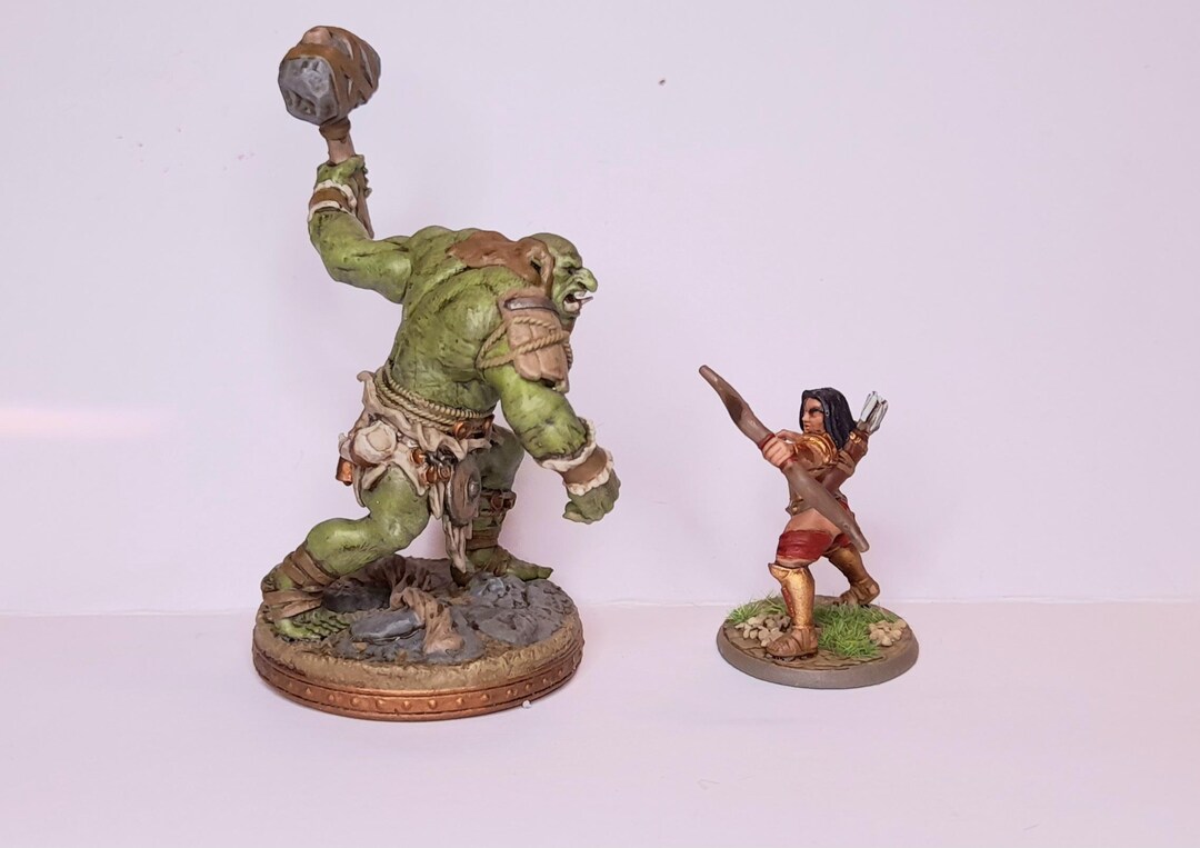 Troll 2-pre Painted-dnd-rpgs-tabletop Gaming-archer for Size Reference ...