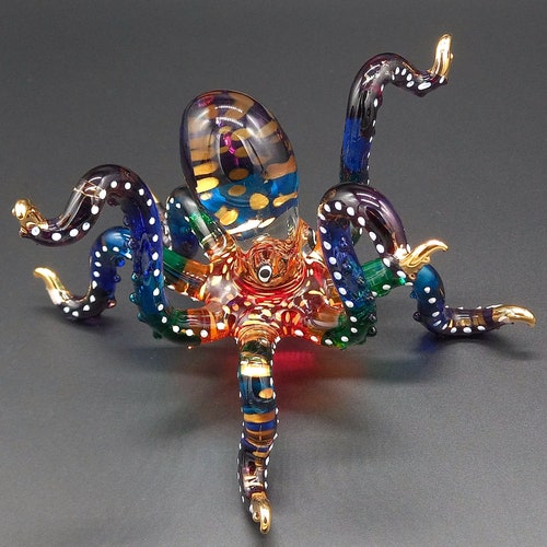 Blown Glass Octopus Glass Figurine Octopus Glass Ocean Octopus - Etsy
