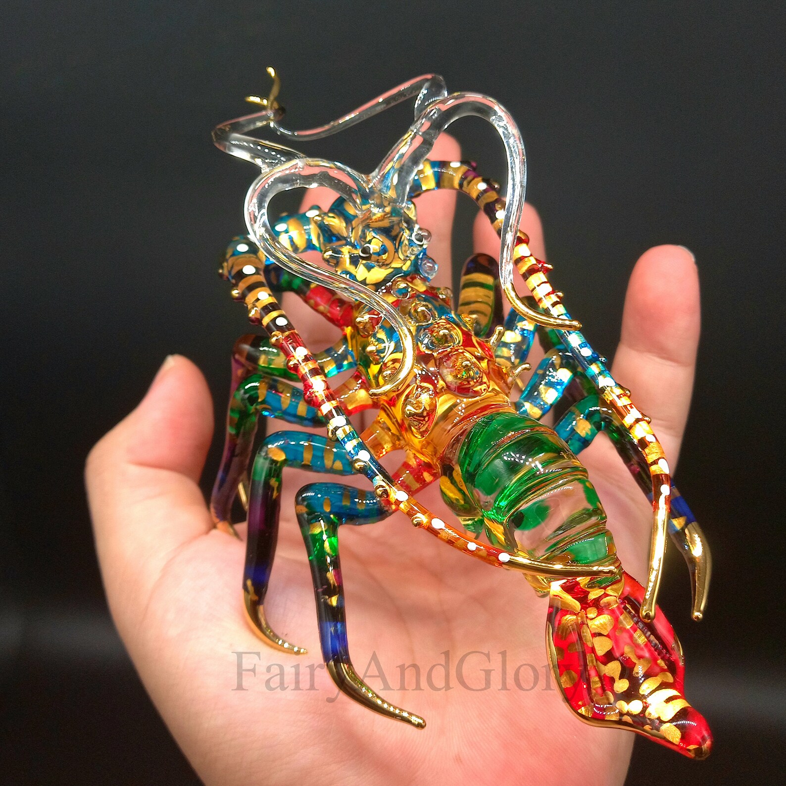 King Lobster, Rainbow Lobster, Colorful Lobster, Lobster Figurine ...
