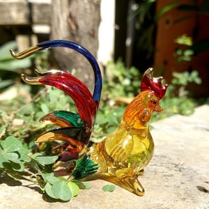 Handmade Hen Glass Blown Figurine - Tiny Chicken Glass Statue/tiny ...
