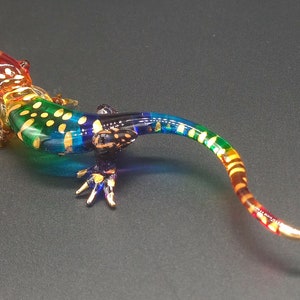 Tiny Lizard Glass Blown Figurine , Rainbow Lizard - Etsy